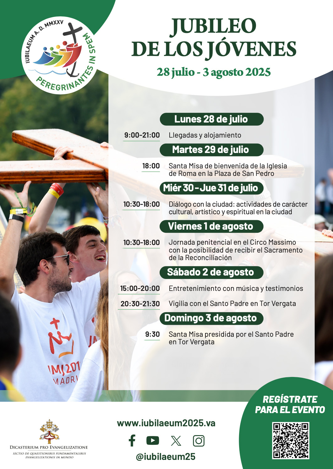Programa del Jubileo de los Jóvenes en Roma del 29 de julio al 3 de ...